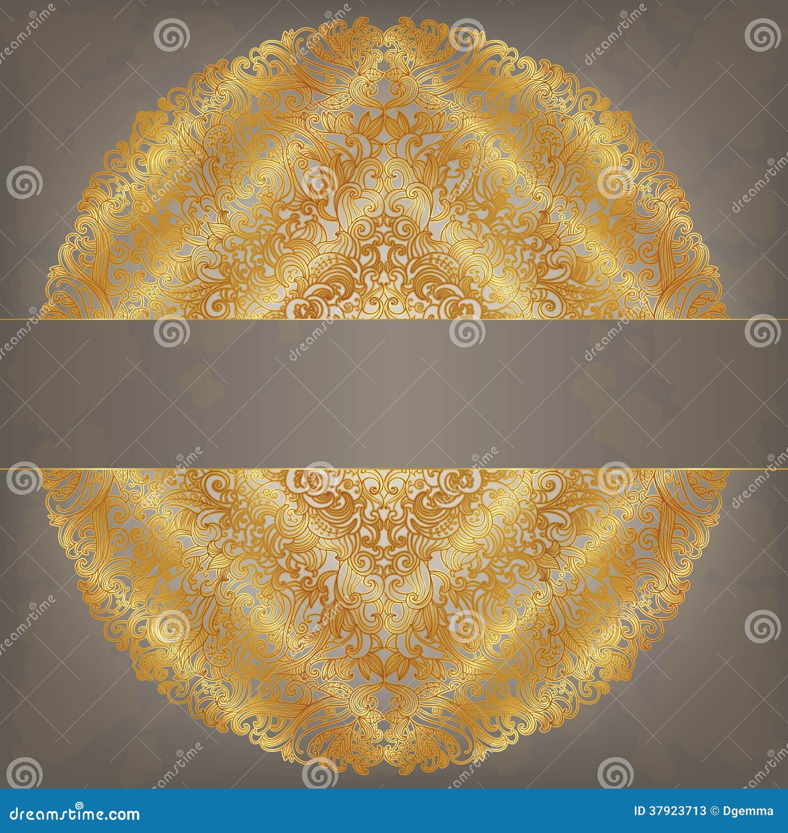 Gold pattern round stock vector. Illustration of greeting - 37923713