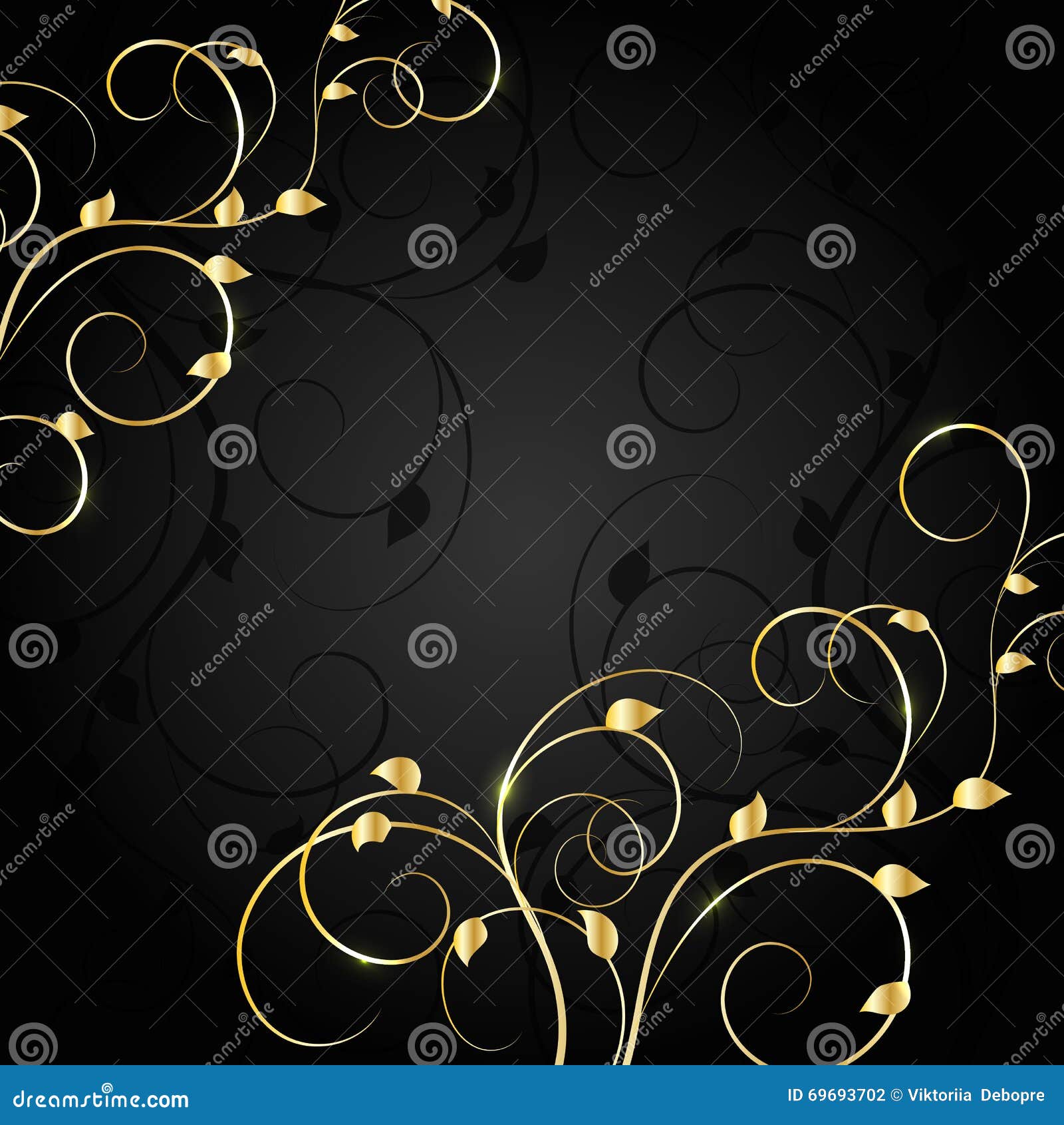 Gold Pattern with Shadow on Dark Background. Stock Vector ...
