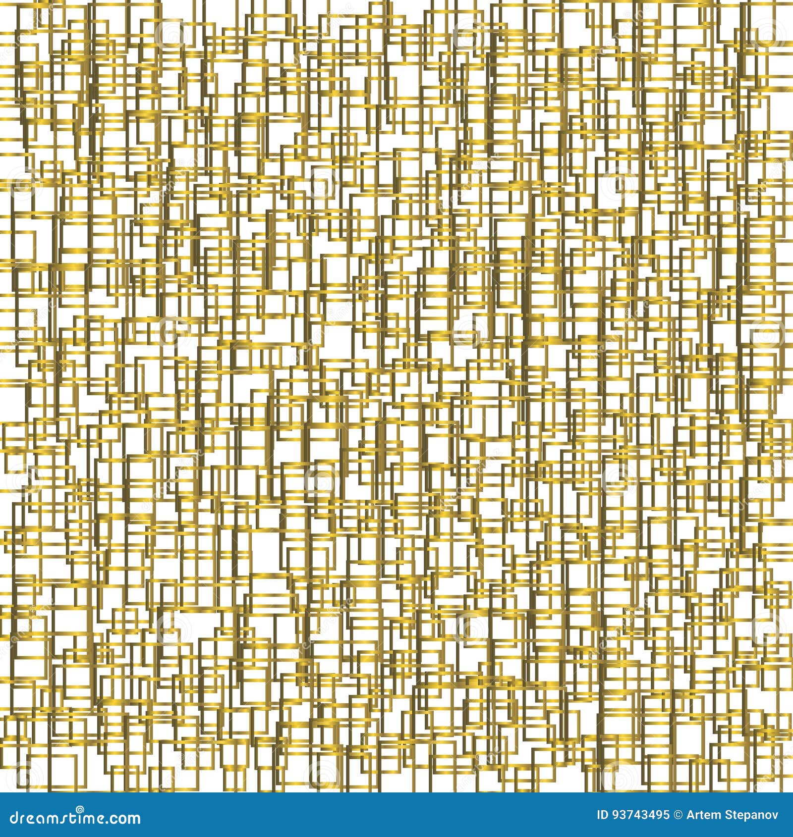Gold Pattern with Squares stock vector. Illustration of squares - 93743495