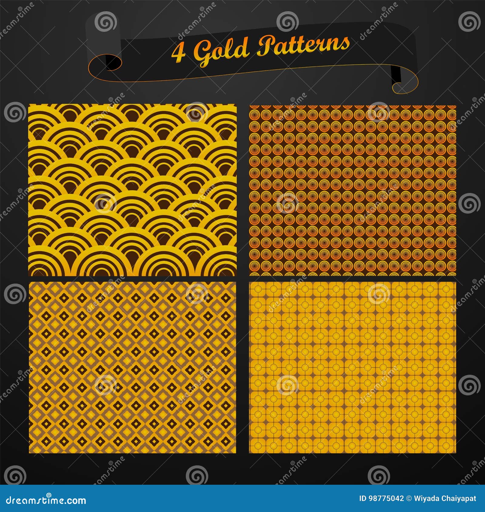 Gold patterns stock vector. Illustration of abstract - 98775042