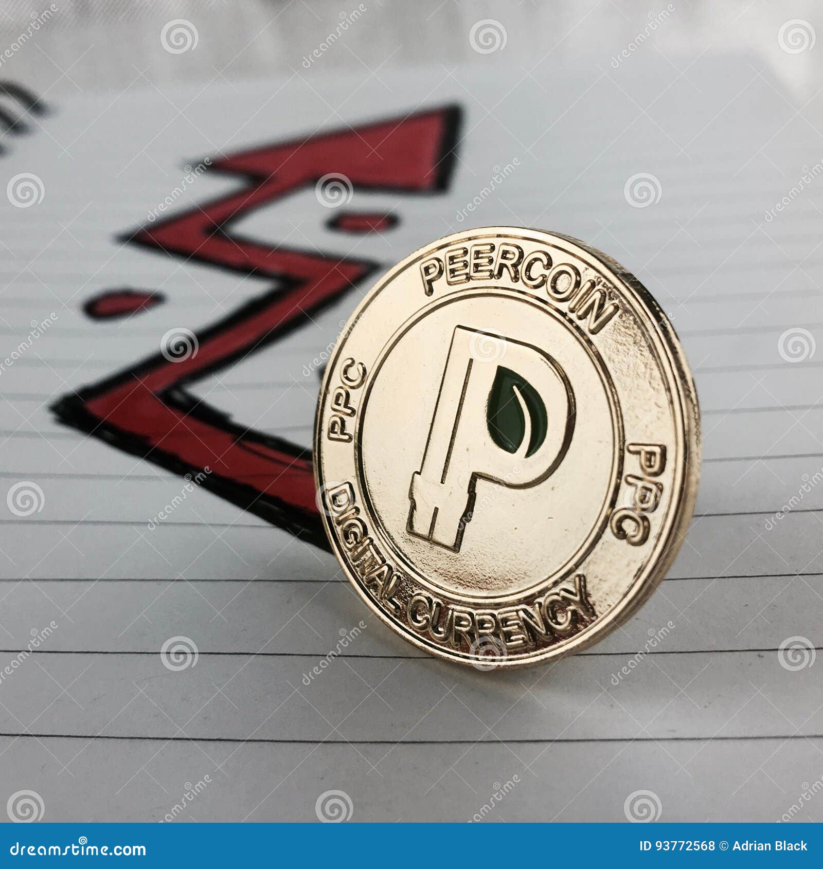 Gold Peercoin coin stock photo. Image of currency, cryptocurrency ...