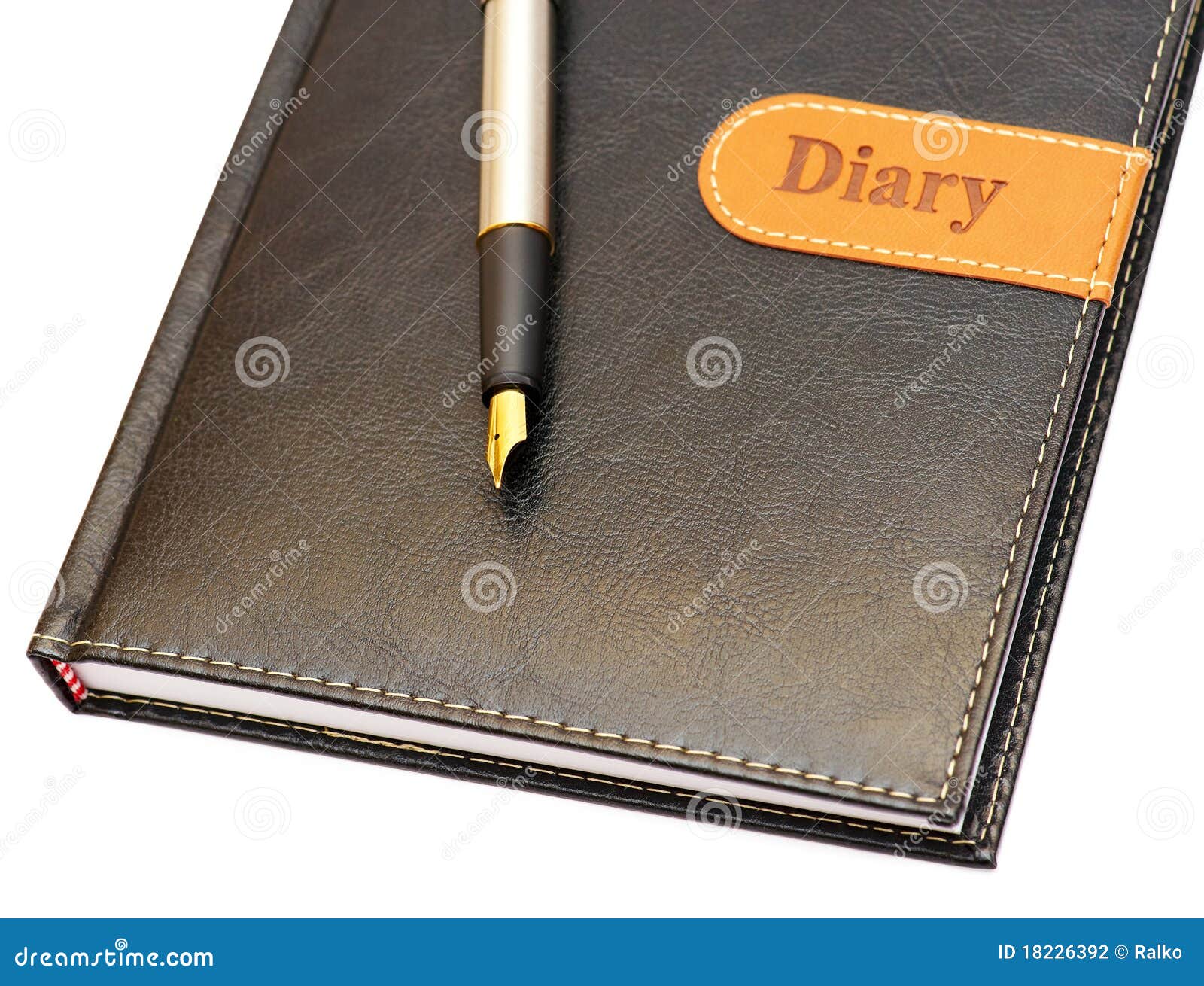 The Gold Pen Lying on a Diary Stock Photo - Image of close, copy: 18226392