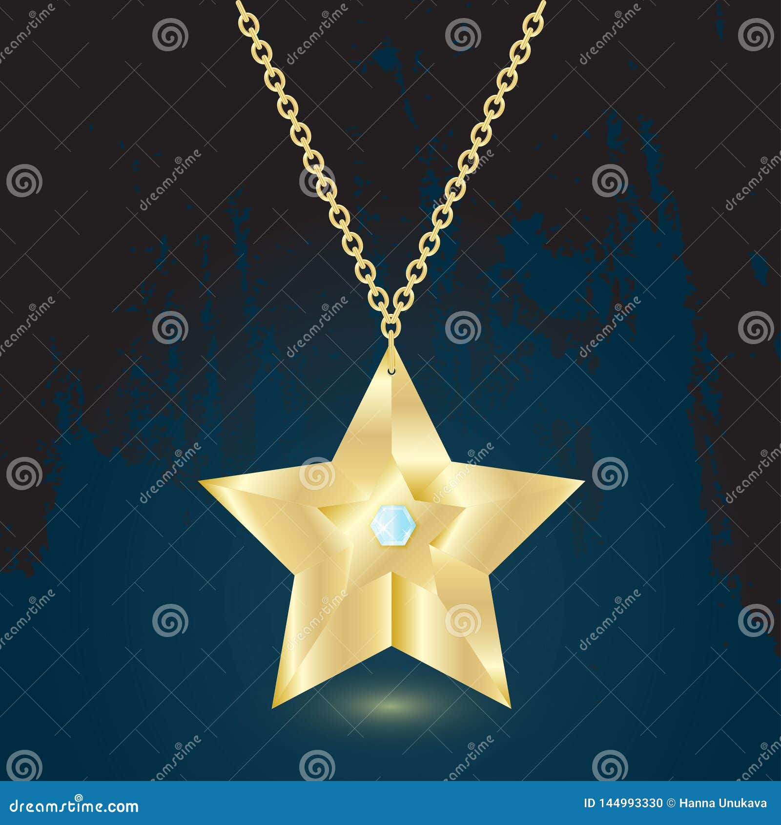 Gold Pendant Jewelry on Dark Background with Backlight Stock Vector ...