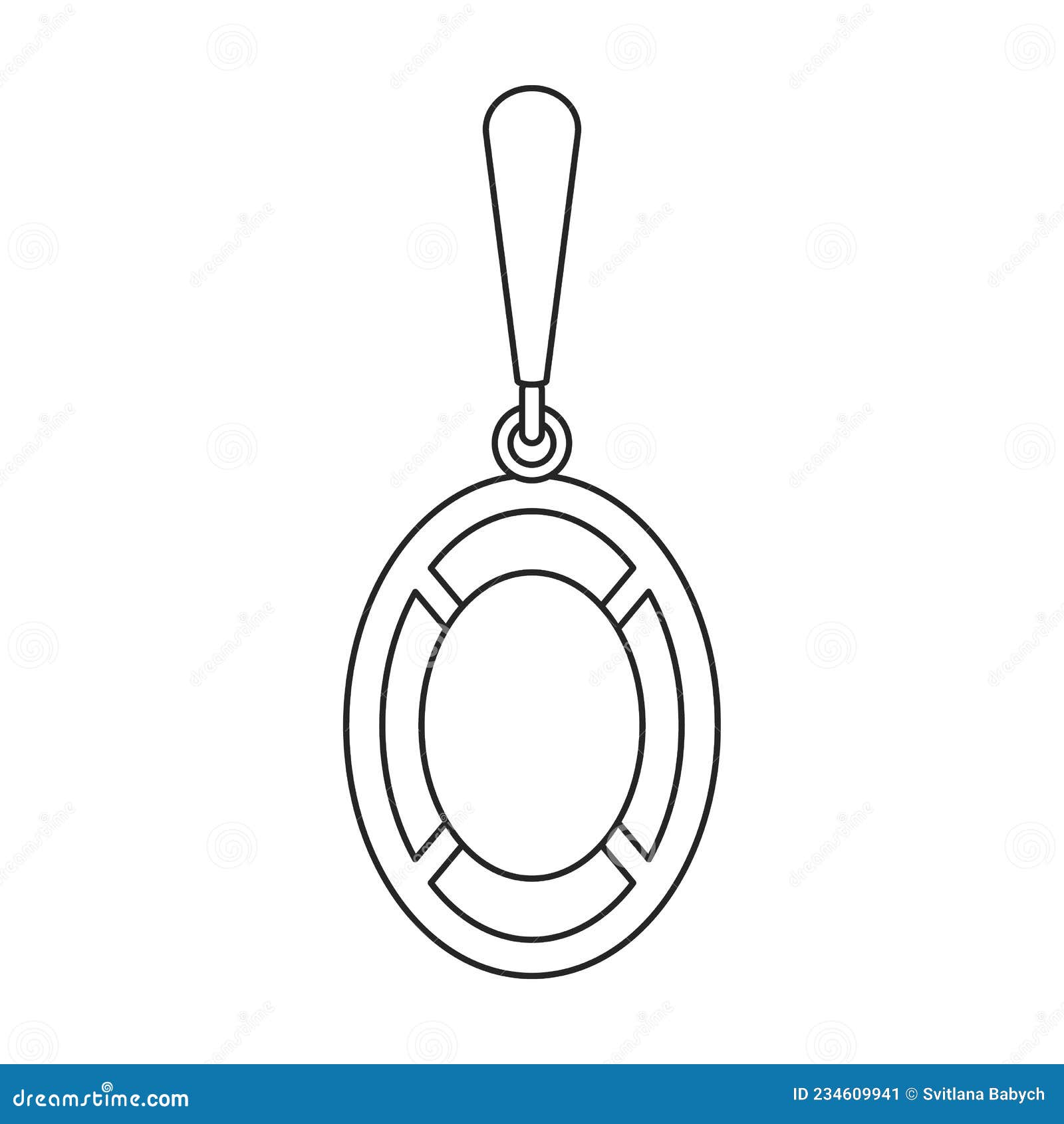 Gold Pendant Vector Icon.Outline Vector Icon Isolated on White ...