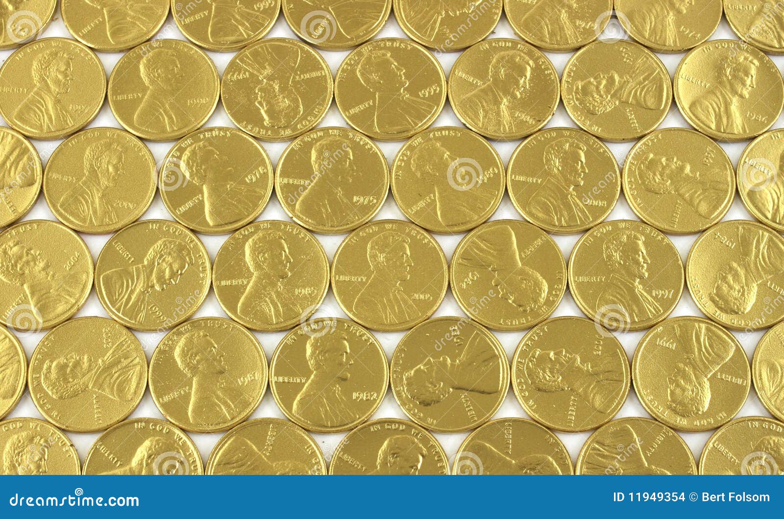 Gold pennies stock photo. Image of coins, rows, states - 11949354