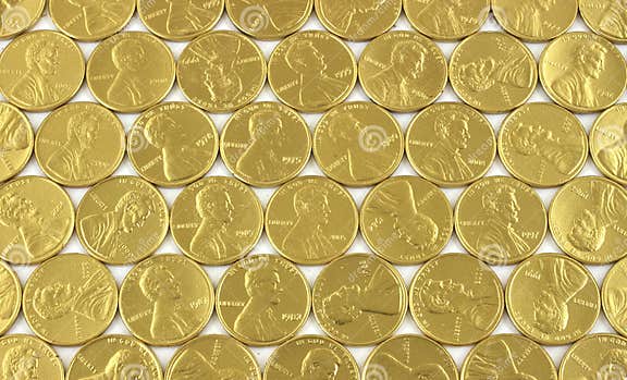 Gold pennies stock photo. Image of coins, rows, states - 11949354