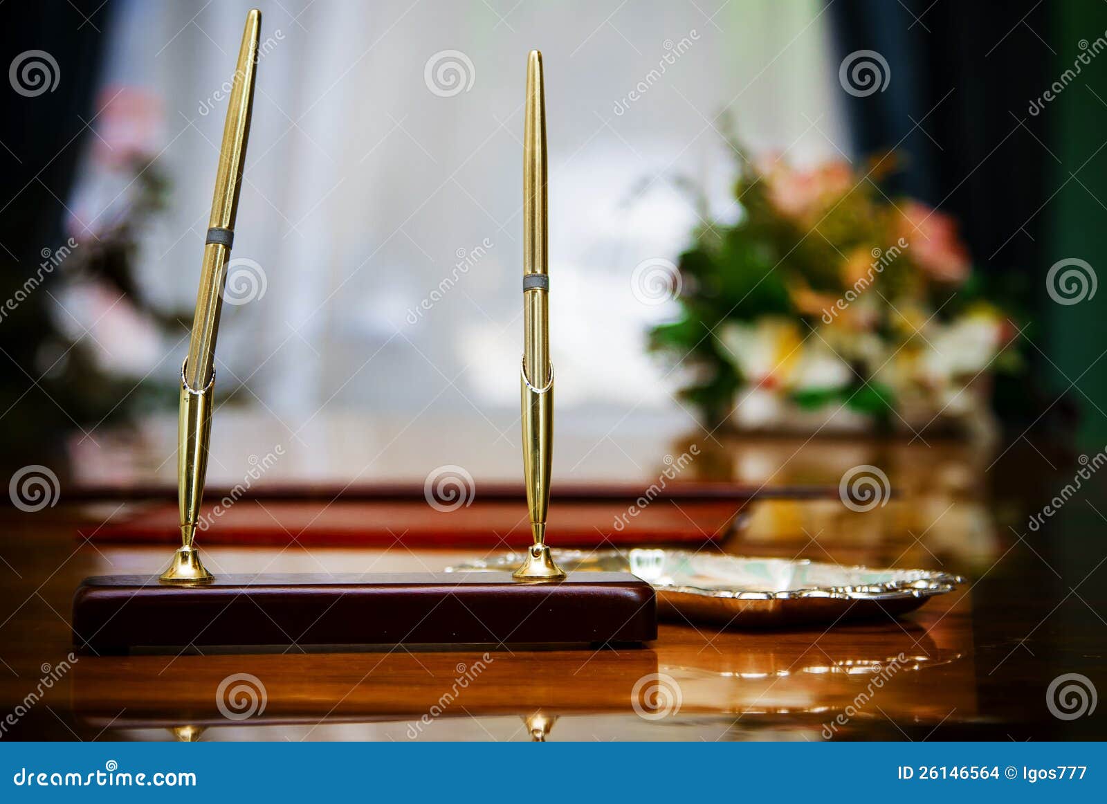 Gold pens stock photo. Image of instrument, paper, homeworks - 26146564