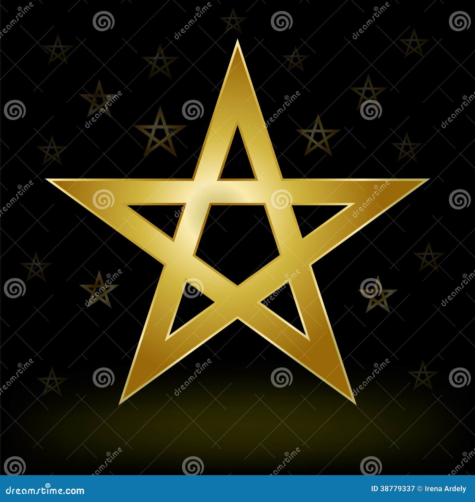 Gold Pentagram Icon With Five Elements : Spirit , Air , Earth , Fire ...