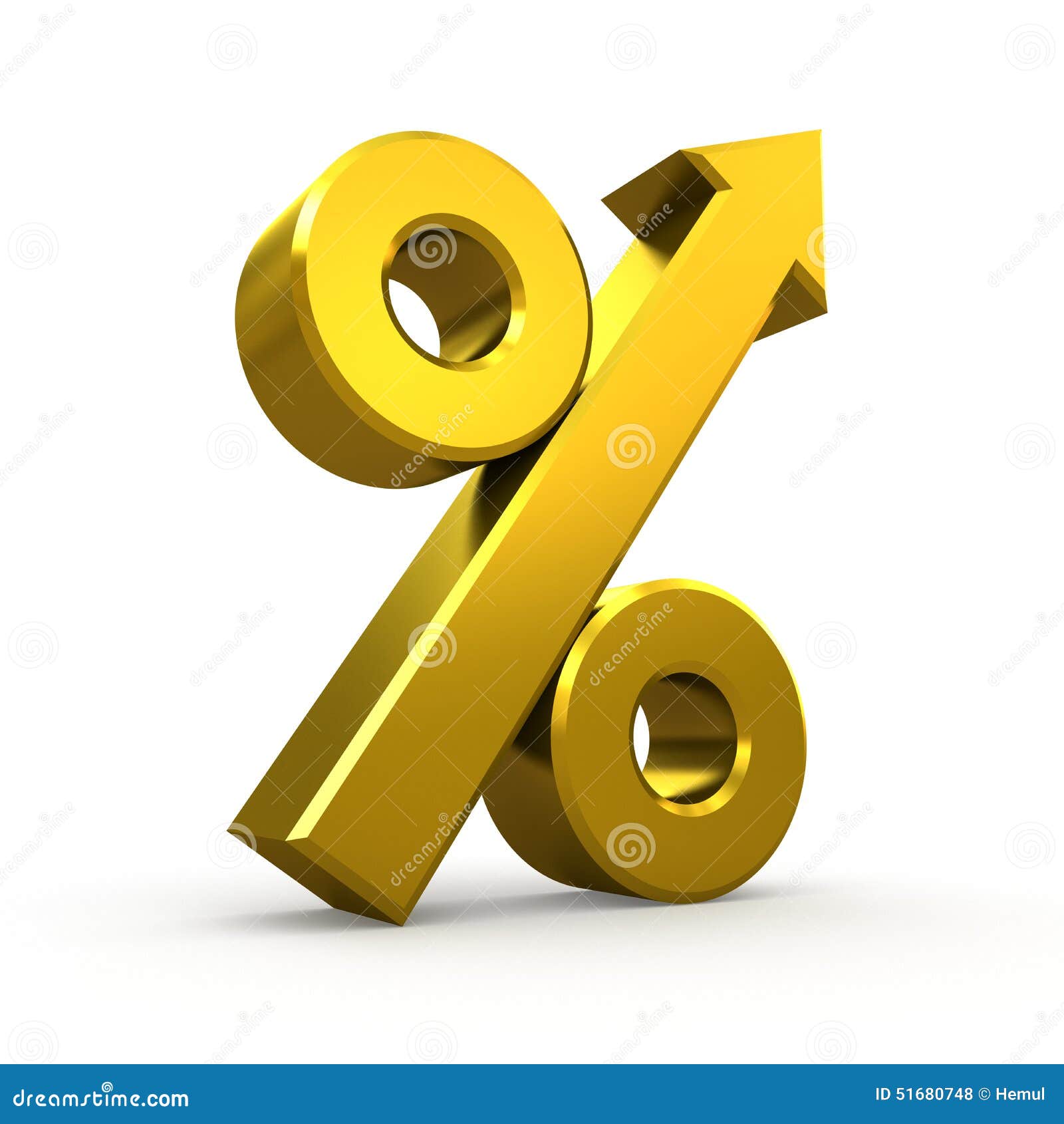 Gold Percent And Blue Arrow Growth Up Banner. Business Concept ...
