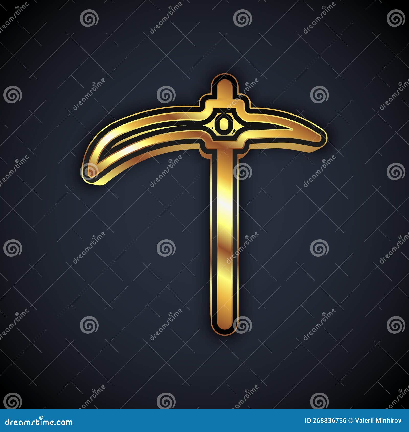 Pickaxe Icon In Monochrome Style Isolated On White Background. Mine ...