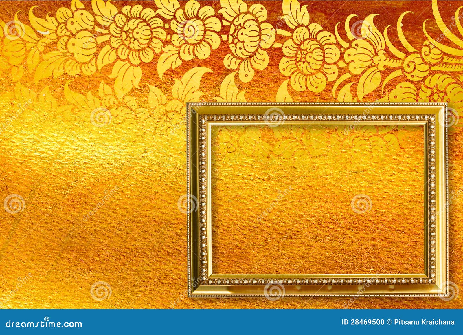 Gold picture frame. stock photo. Image of object, decoration - 28469500