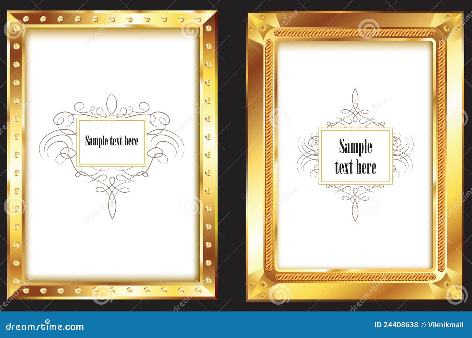 Gold picture frames stock vector. Illustration of elegance - 24408638