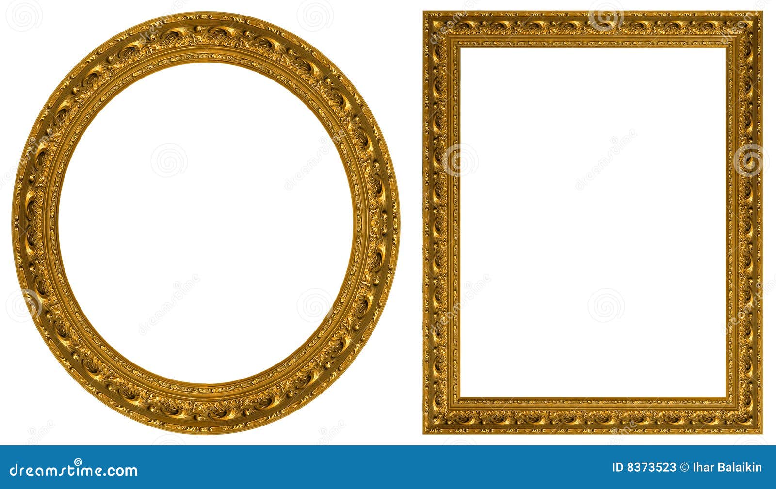 Gold picture frames stock image. Image of exhibition, design - 8373523