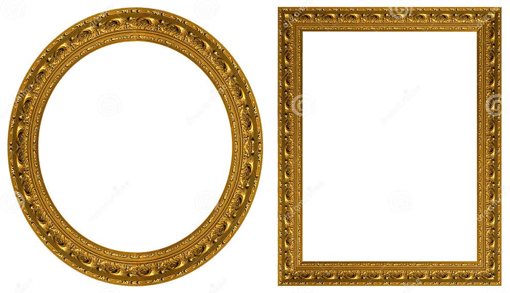 Gold picture frames stock image. Image of exhibition, design - 8373523