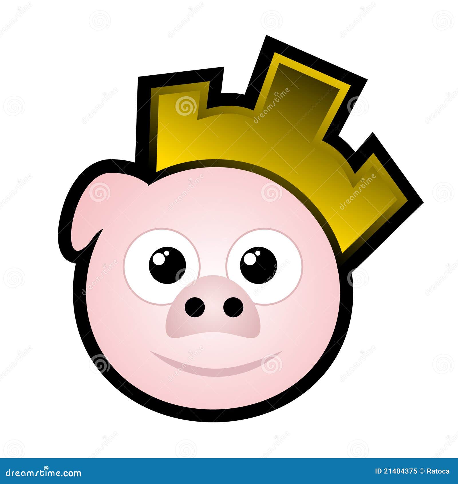 Gold pig stock vector. Illustration of drawing, design - 21404375