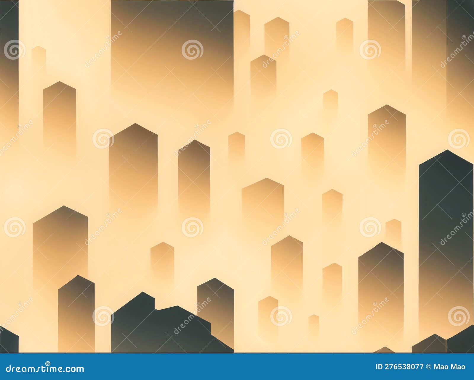 Gold Pillars Graph Abstract Background 3d Render Stock Illustration ...