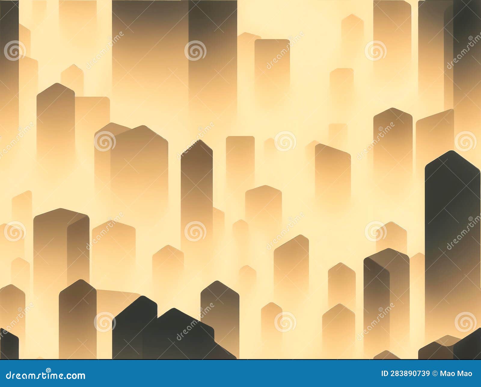 Gold Pillars Graph Abstract Background 3d Render Stock Illustration ...