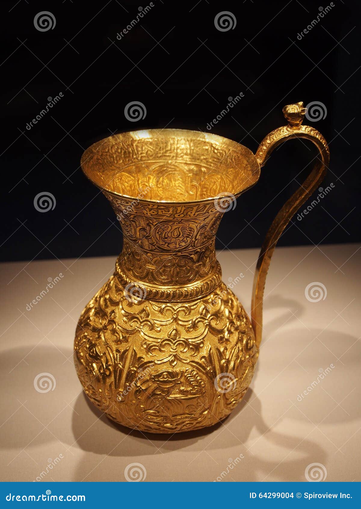 Gold pitcher editorial stock image. Image of shiny, museum - 64299004
