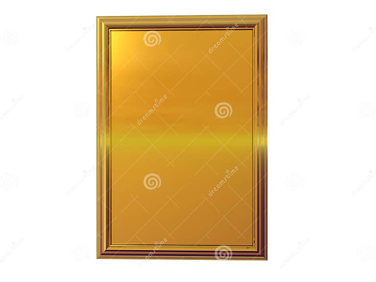 Gold Plaque stock illustration. Illustration of frame, abstract - 308369