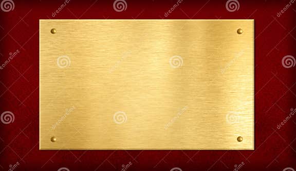 Gold Plaque on Red Background Stock Image - Image of gold, classy: 25997931