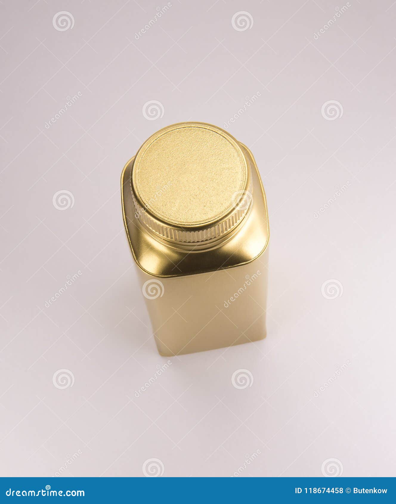 Gold plastic bottle stock photo. Image of breakfast - 118674458
