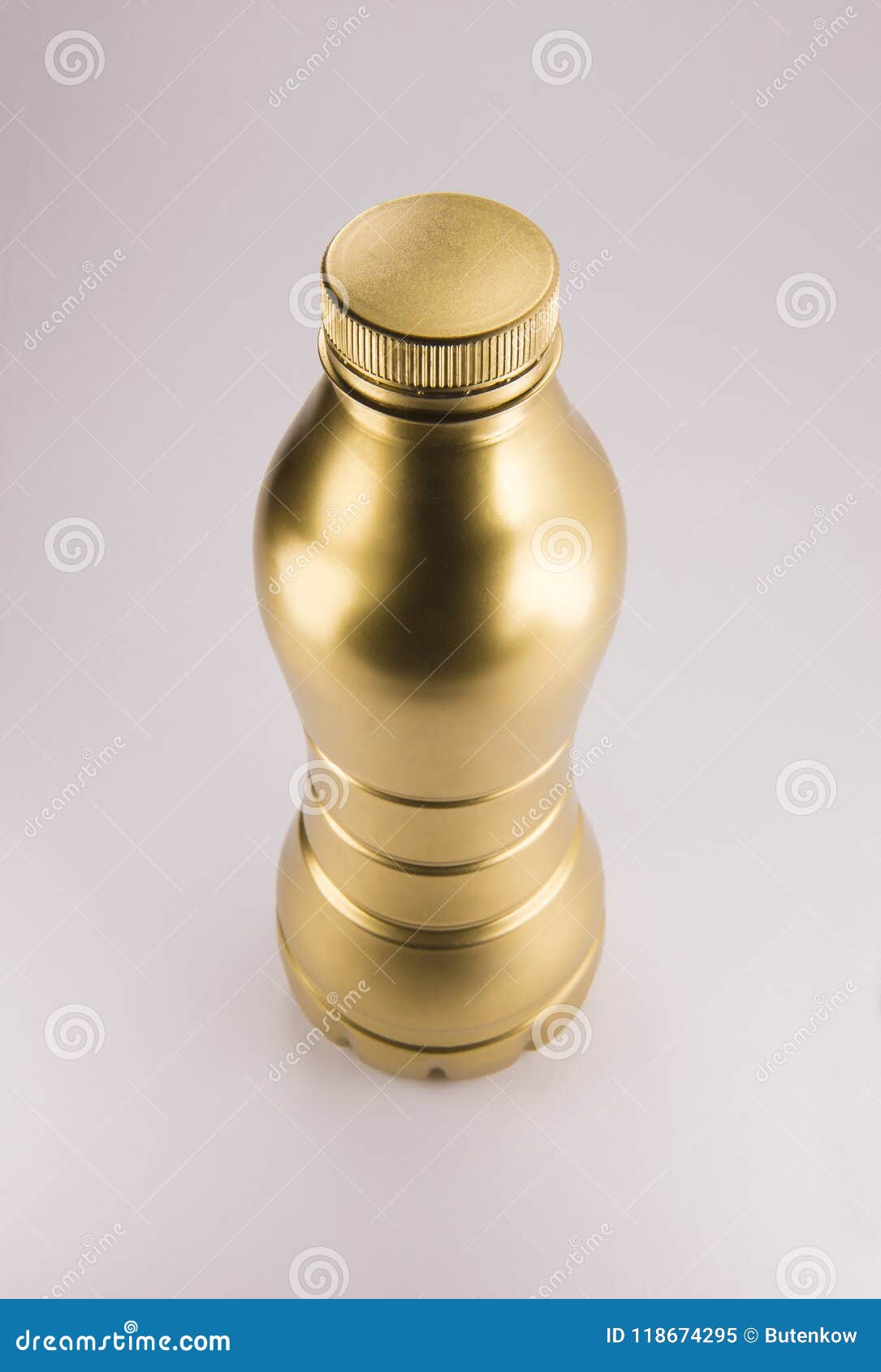Gold plastic bottle stock image. Image of nutrition - 118674295