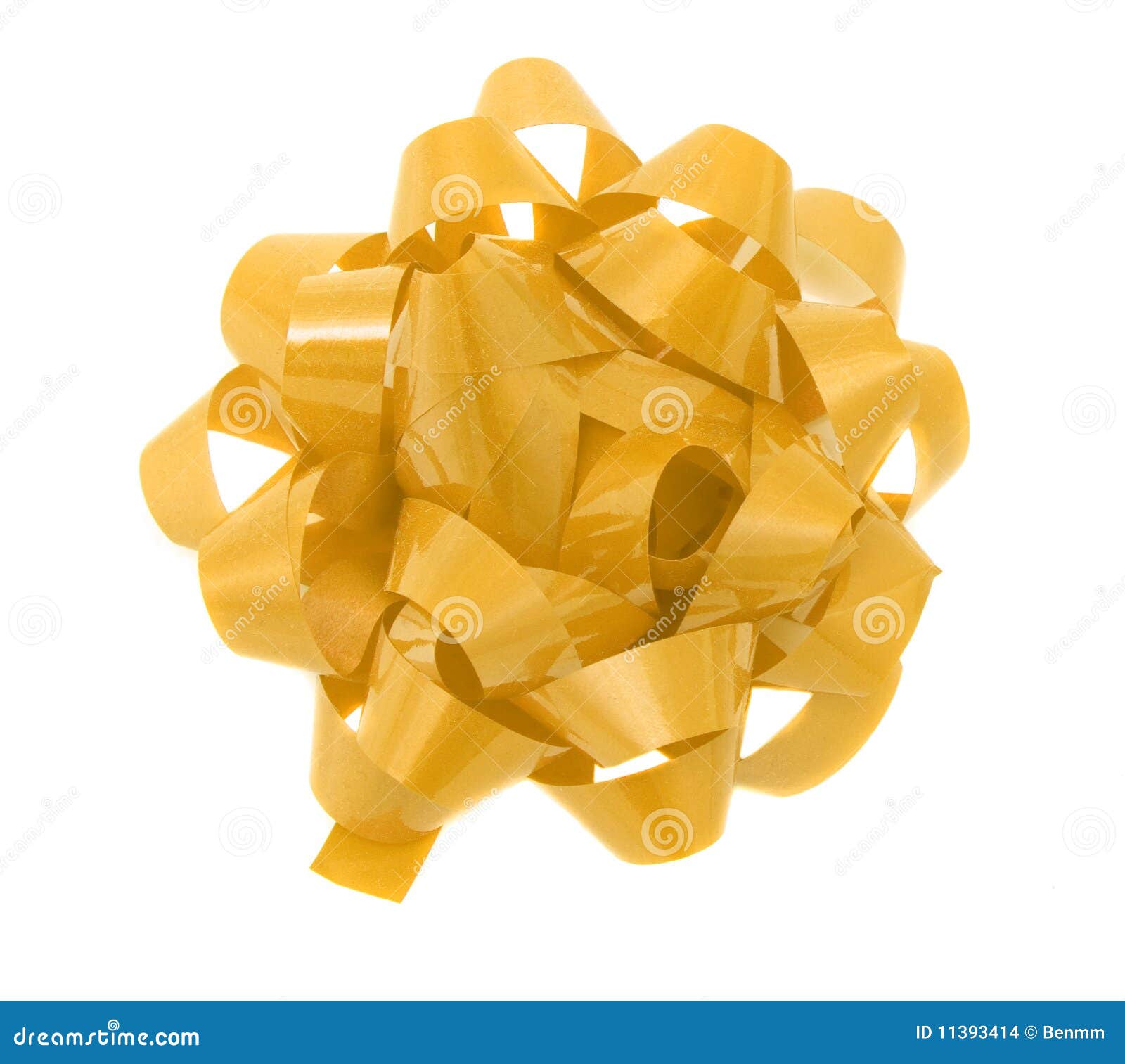 Gold plastic ribbon ball stock photo. Image of present - 11393414
