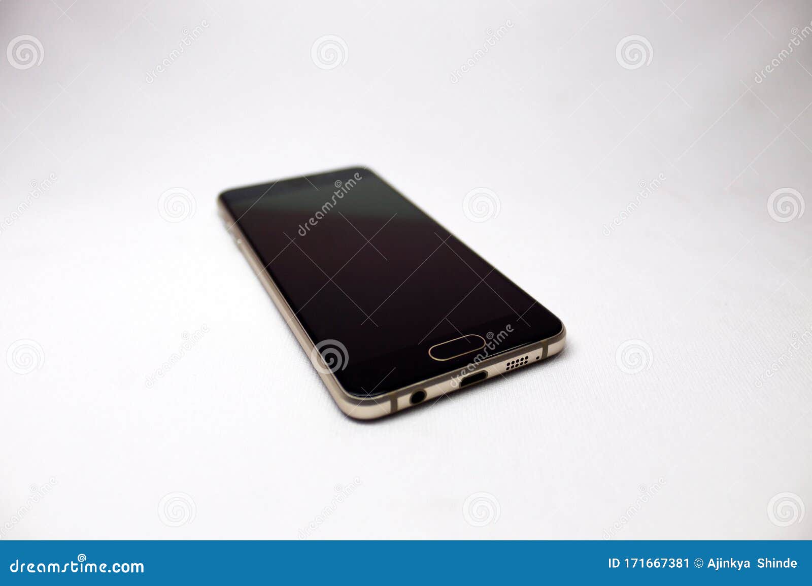 Gold Plated Cell Phone on a White Background Stock Image - Image of ...