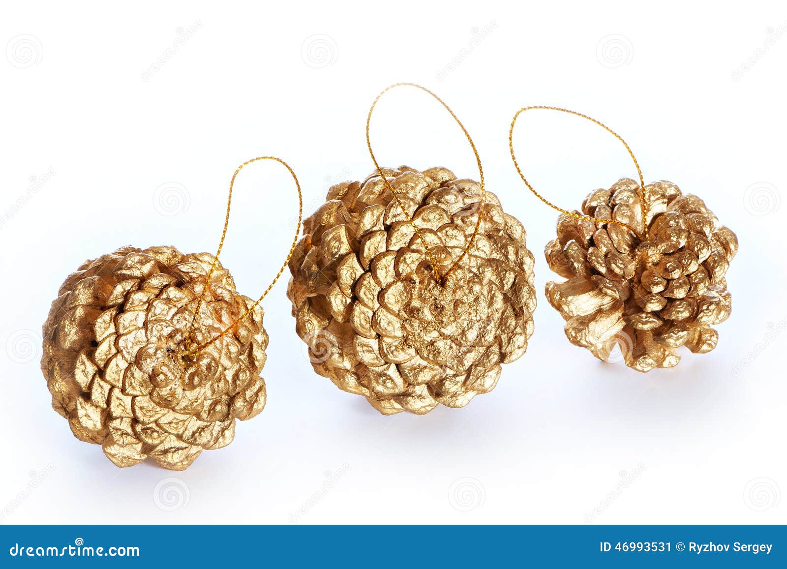 Gold Plated Pine Cones Macro Isolated Stock Image - Image of abstract ...