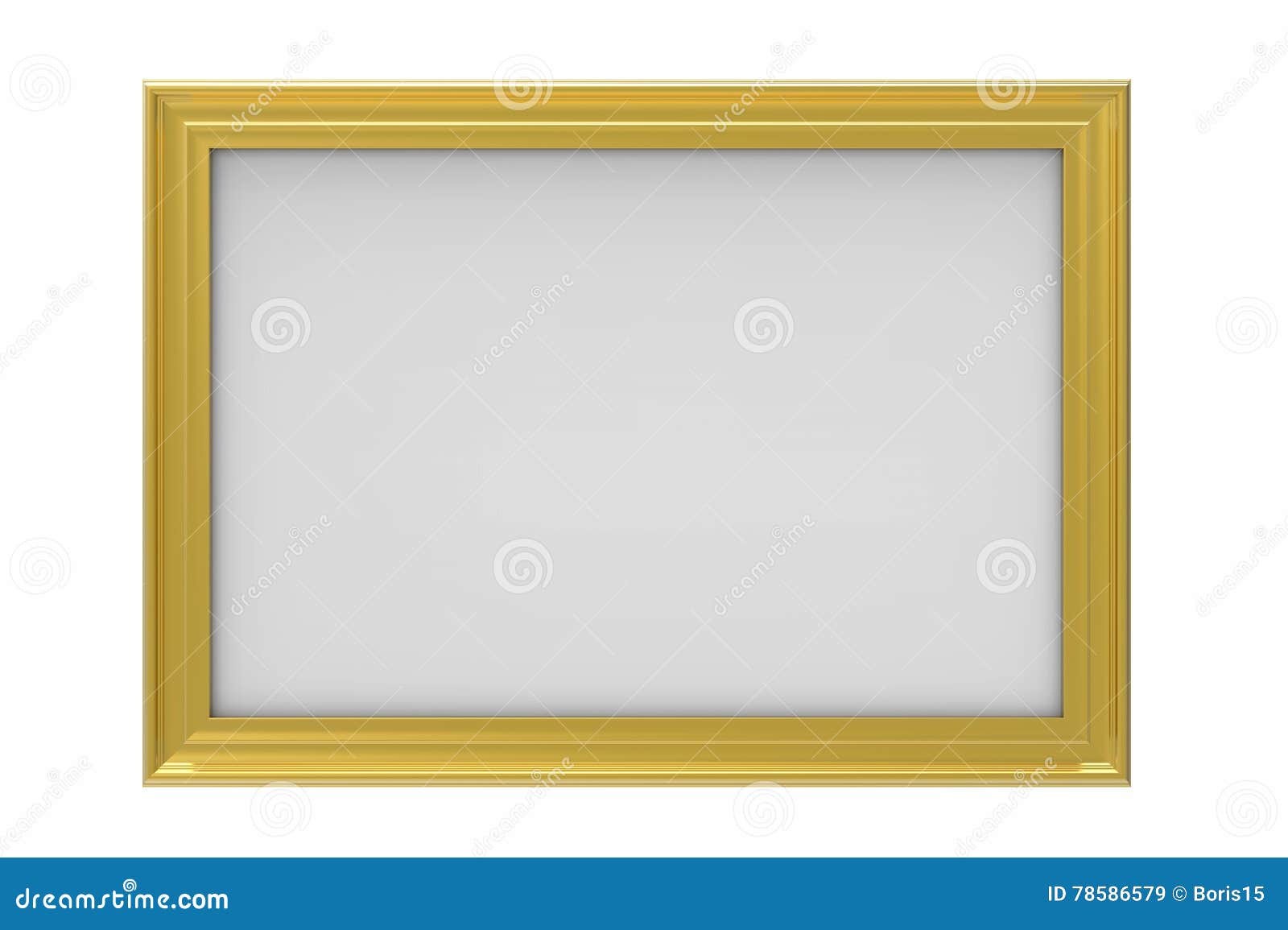 Gold Plated Rectangular Picture Frame Stock Illustration - Illustration ...
