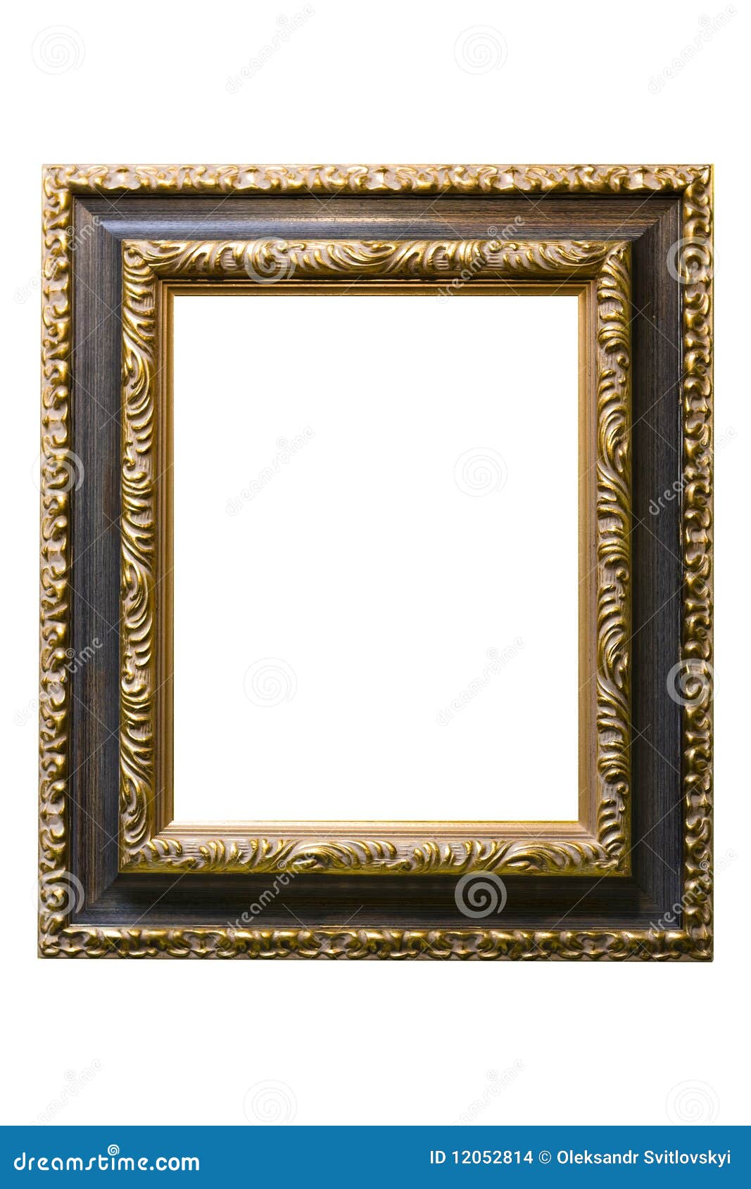 Gold Plated Wooden Picture Frame Stock Photo - Image of home, border ...