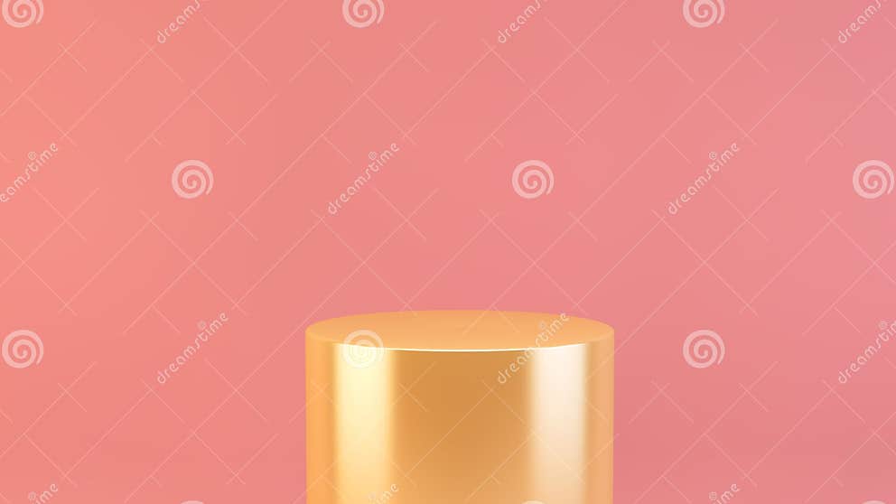Gold Platform on Pink Background Stock Illustration - Illustration of ...