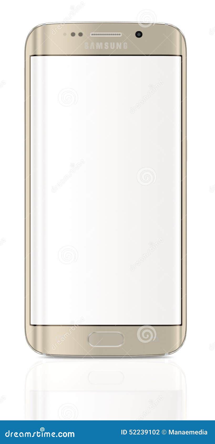 Gold Platinum Smartphone Edge with Blank Screen Stock Illustration ...