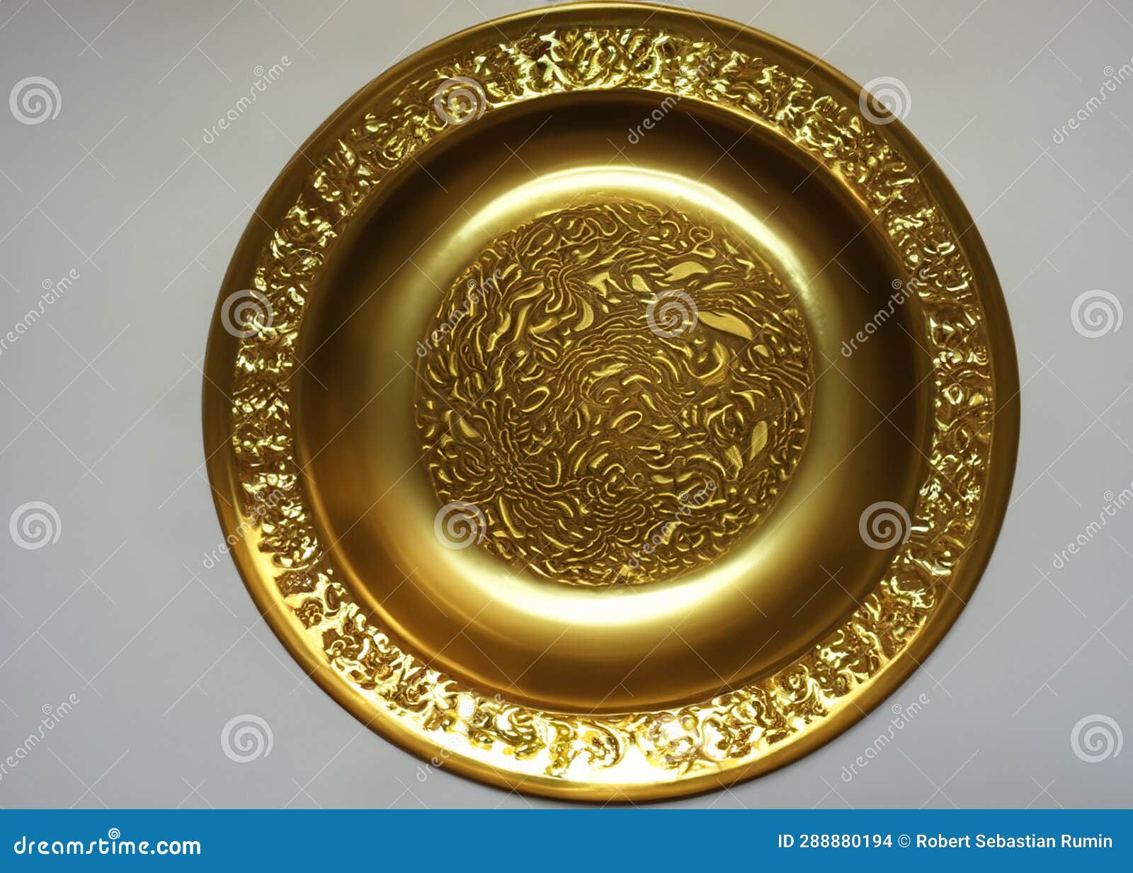 Gold Platter ai stock photo. Image of circle, brass - 288880194