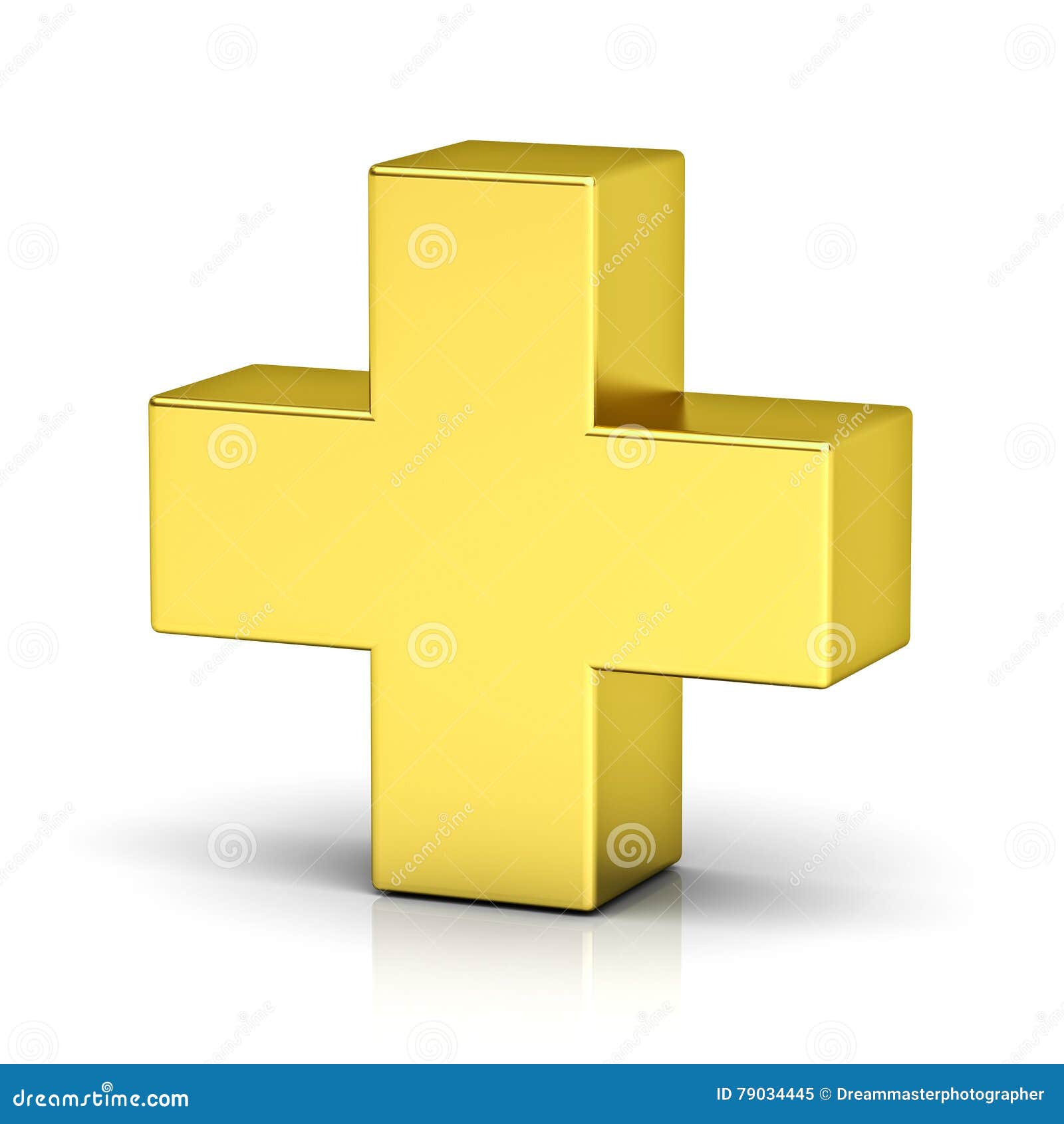 Gold Plus Sign Isolated On White Background With Shadow Royalty-Free ...