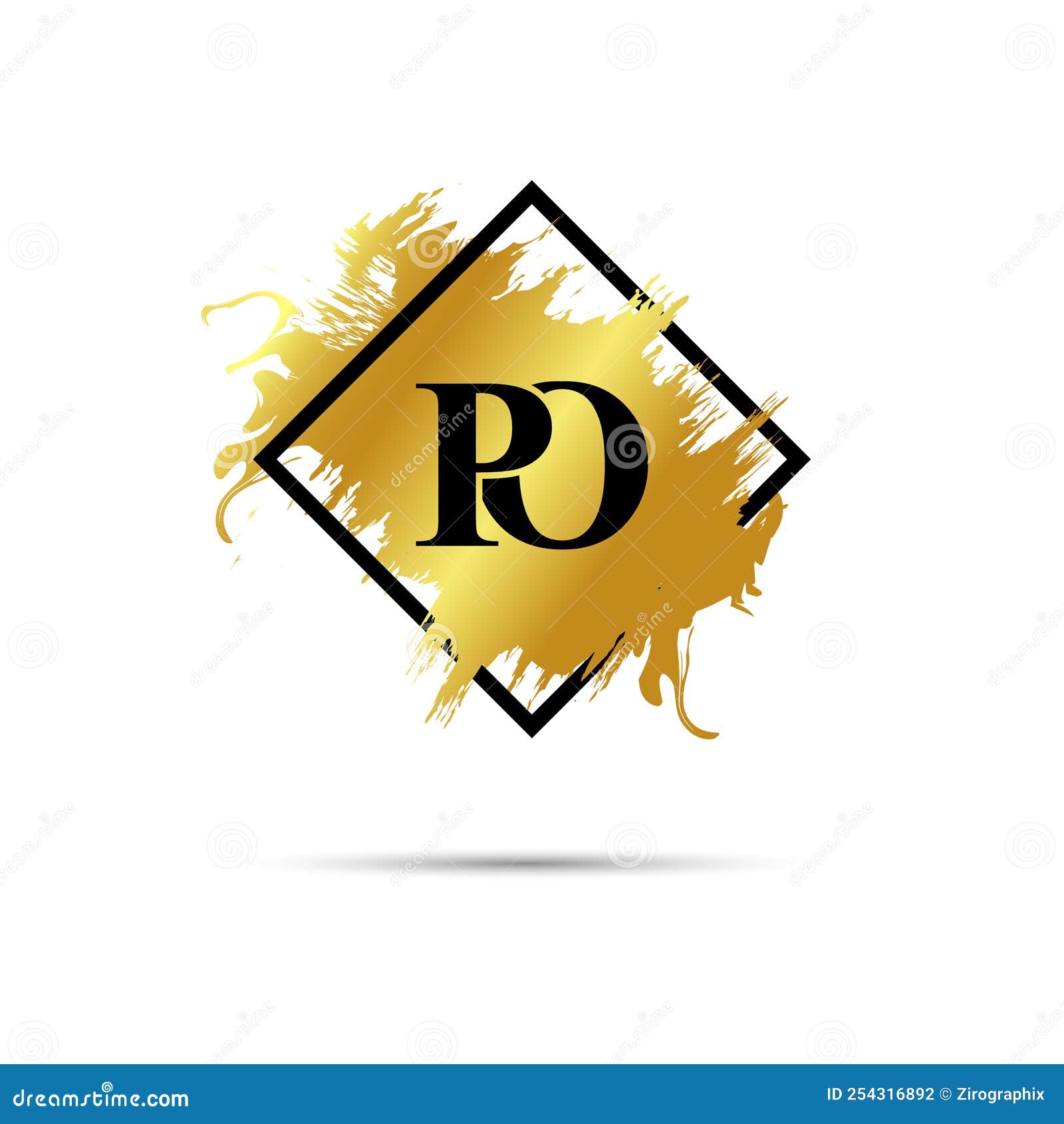 Gold PO Logo Symbol Vector Art Design Stock Vector - Illustration of ...