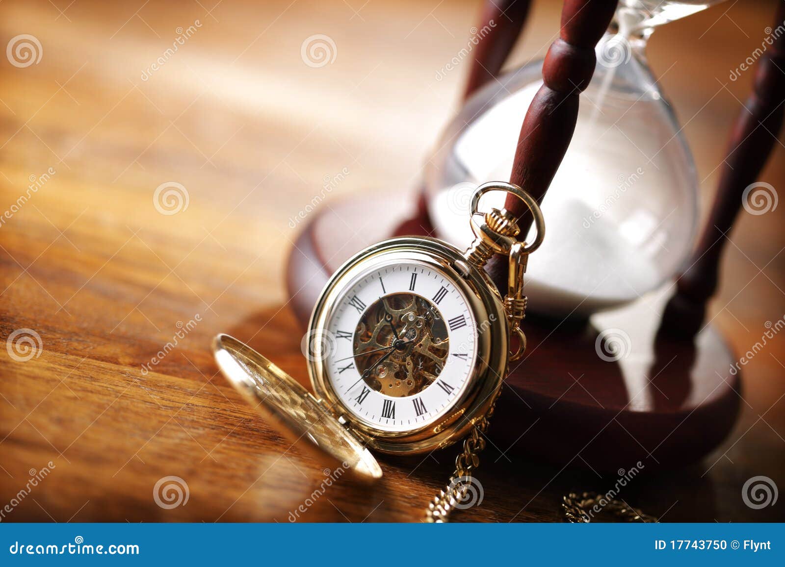 Gold Pocket Watch and Hourglass Stock Photo - Image of copy, countdown ...