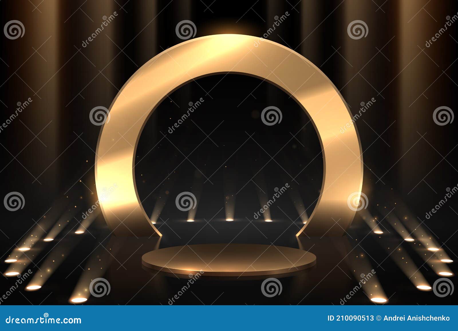 Podium Effect Lighting On Indoor Tempalte Background Bridge Black And ...