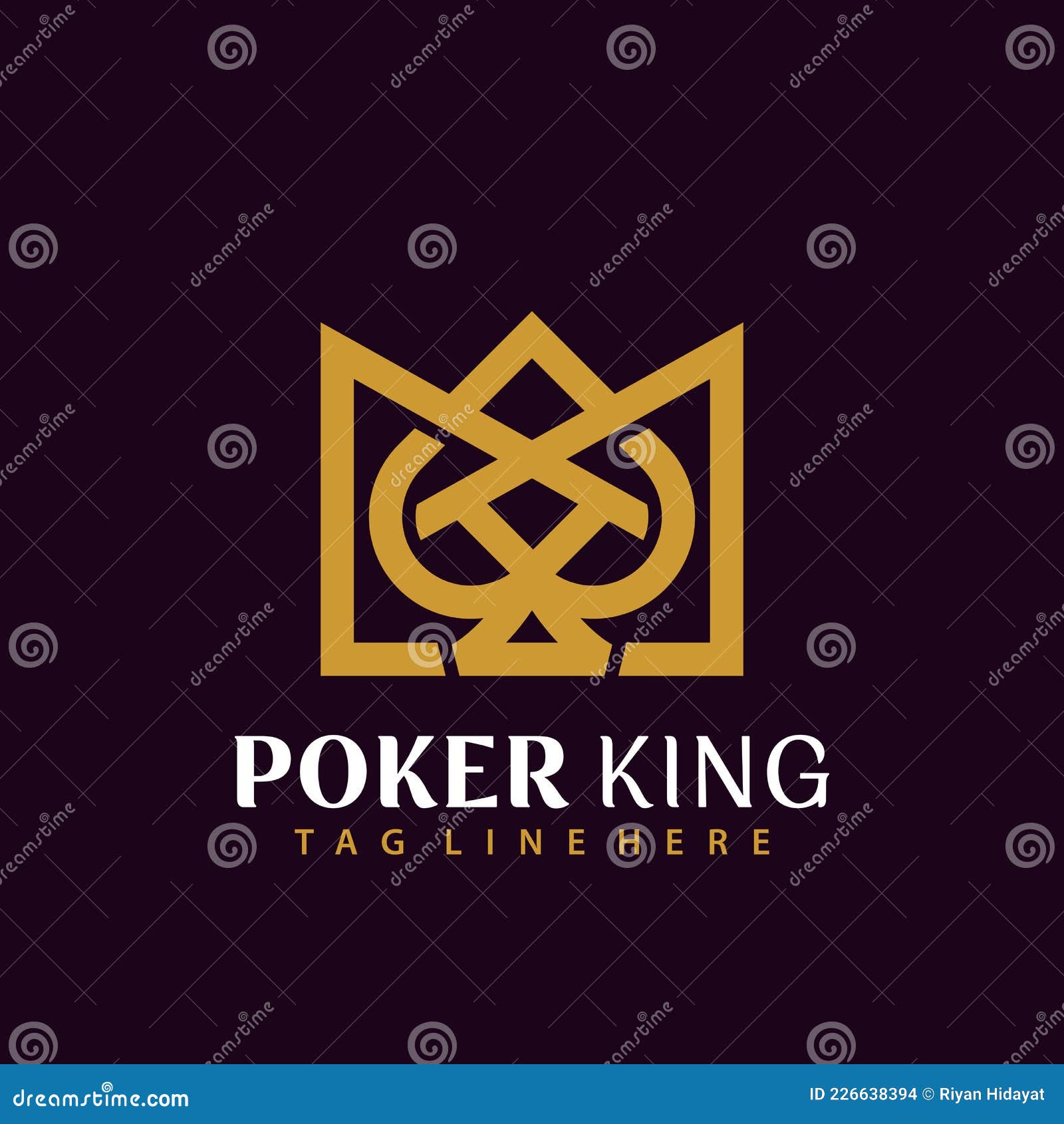 Gold Poker King Logo Design, Abstract Logos Designs Vector Concept for ...