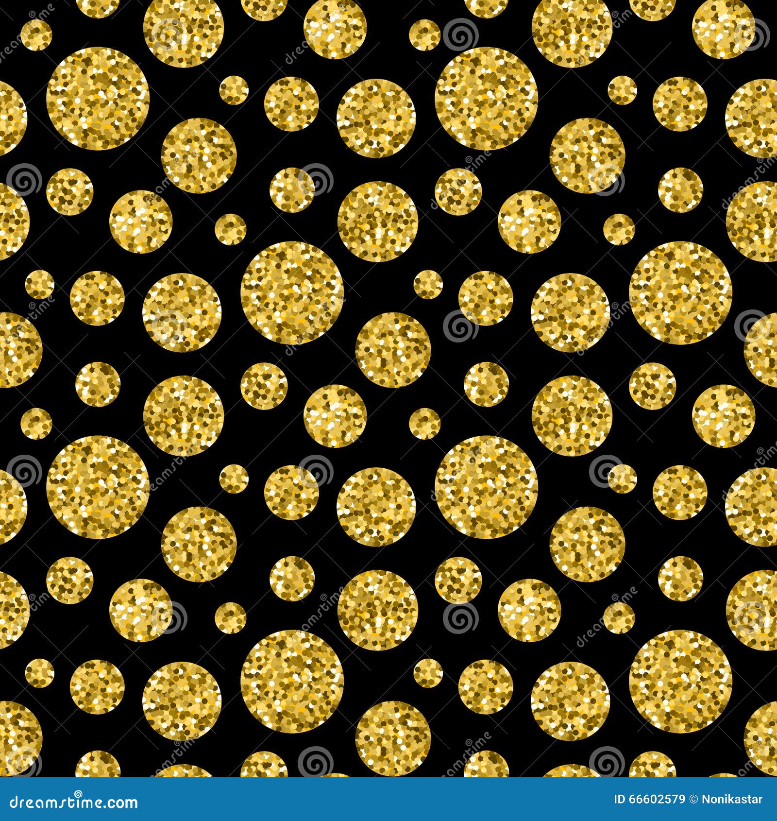 Gold Polka Dot Seamless Pattern Stock Vector - Illustration of foil ...