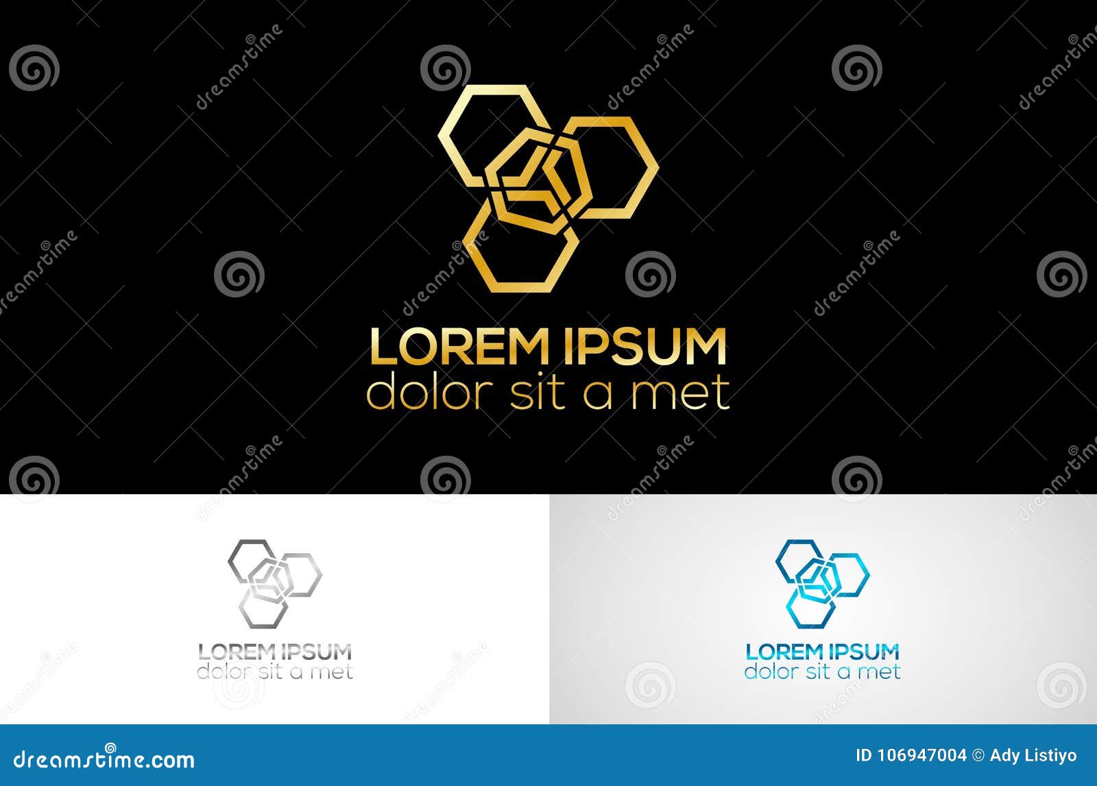 Gold Polygon Logo Template Design Stock Illustration - Illustration of ...