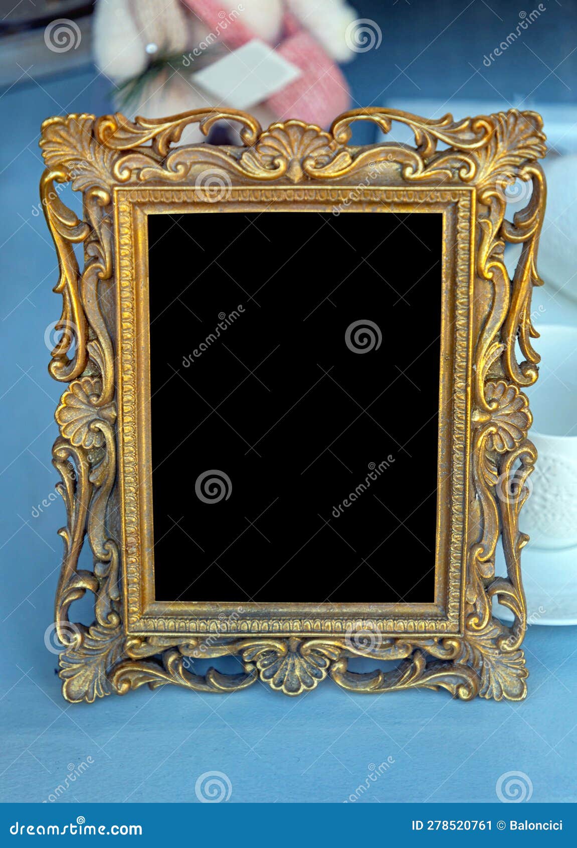 Gold Portrait Frame stock image. Image of golden, copy - 278520761