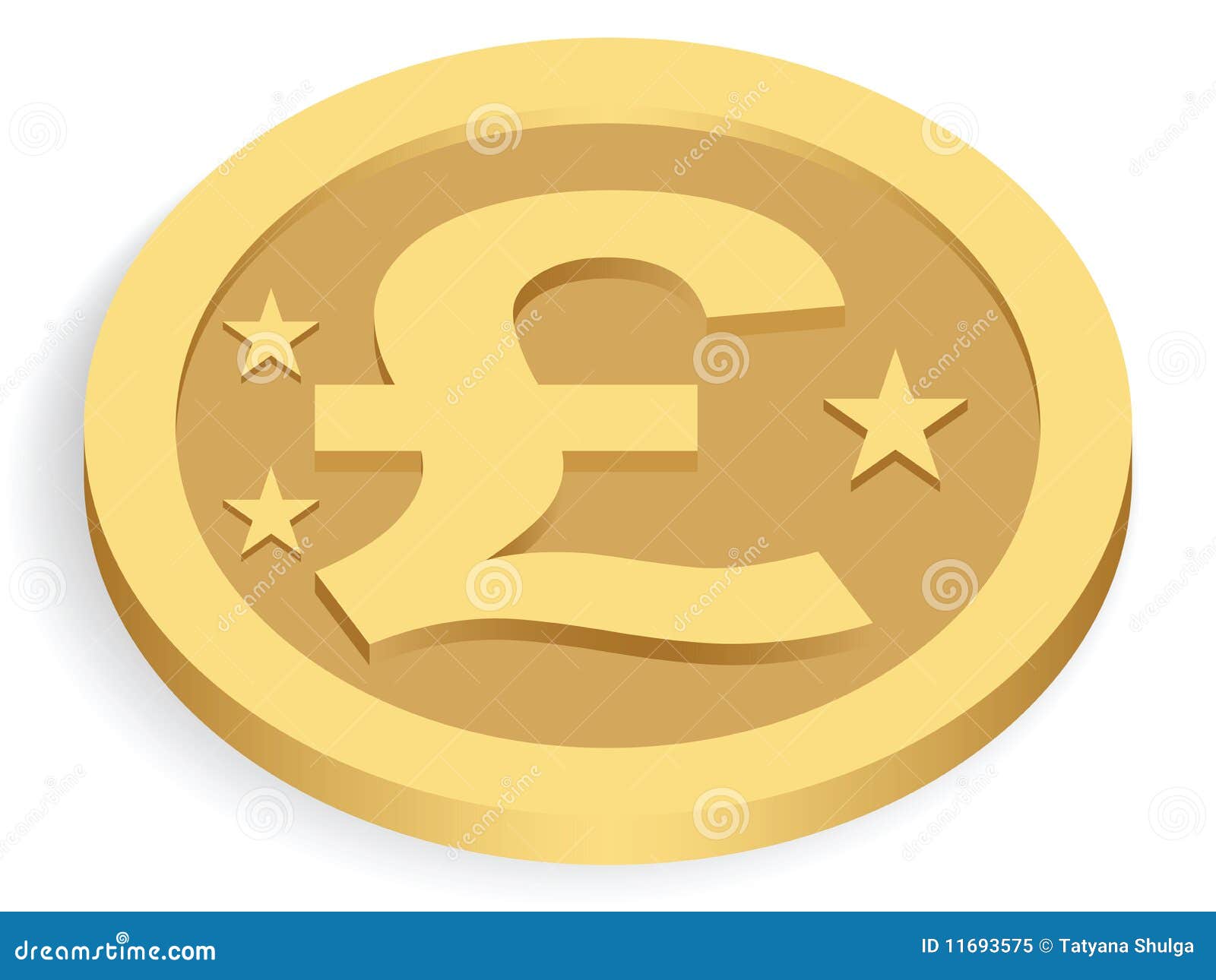 New One Pound Coin Isolated Cartoon Vector | CartoonDealer.com #149369525