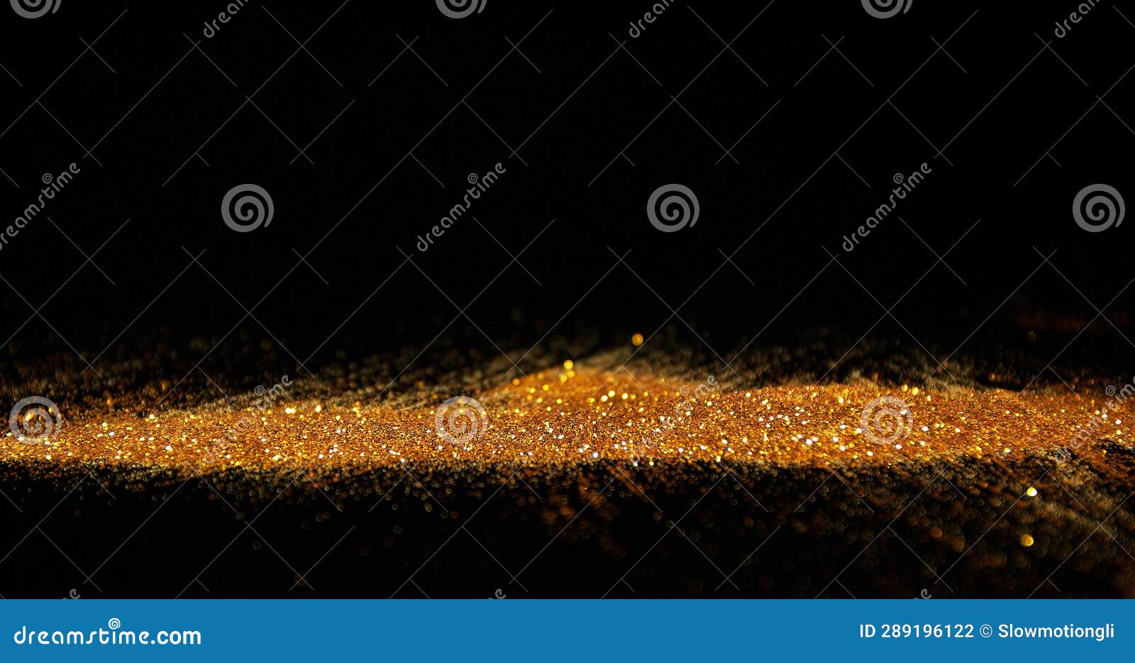 Gold Powder Falling Against Black Background Stock Photo - Image of ...