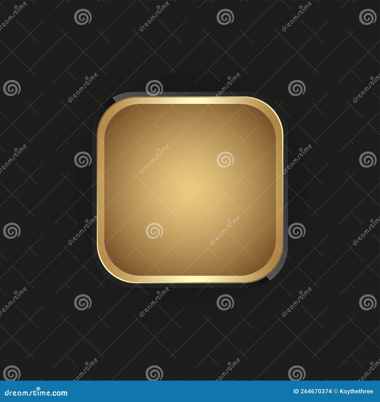 Gold And Premium Circle Button, Luxury Rectangle Banner On Black ...