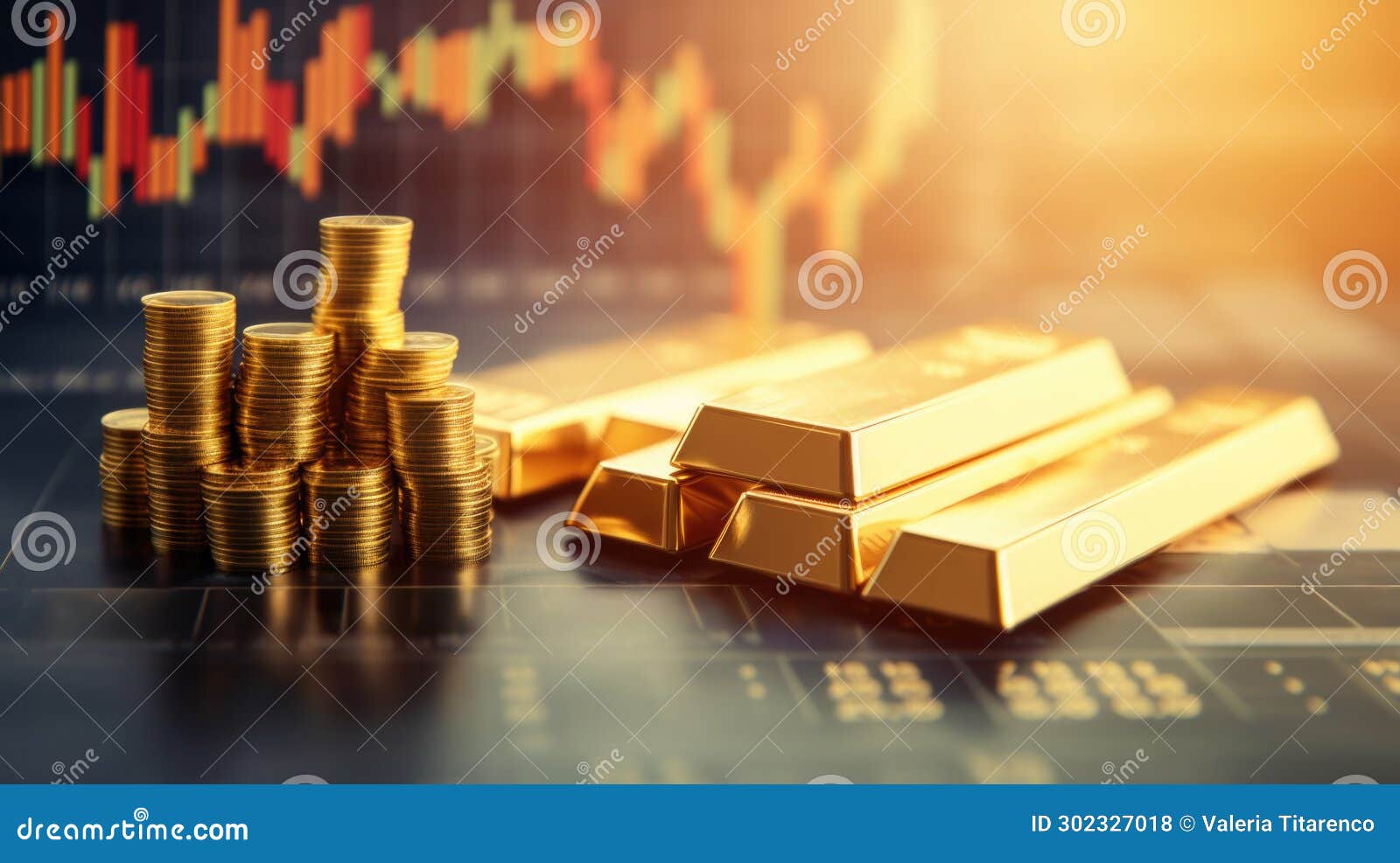 Gold Price Chart Backdrop, Indicating Stock Market Correlation. Stock ...