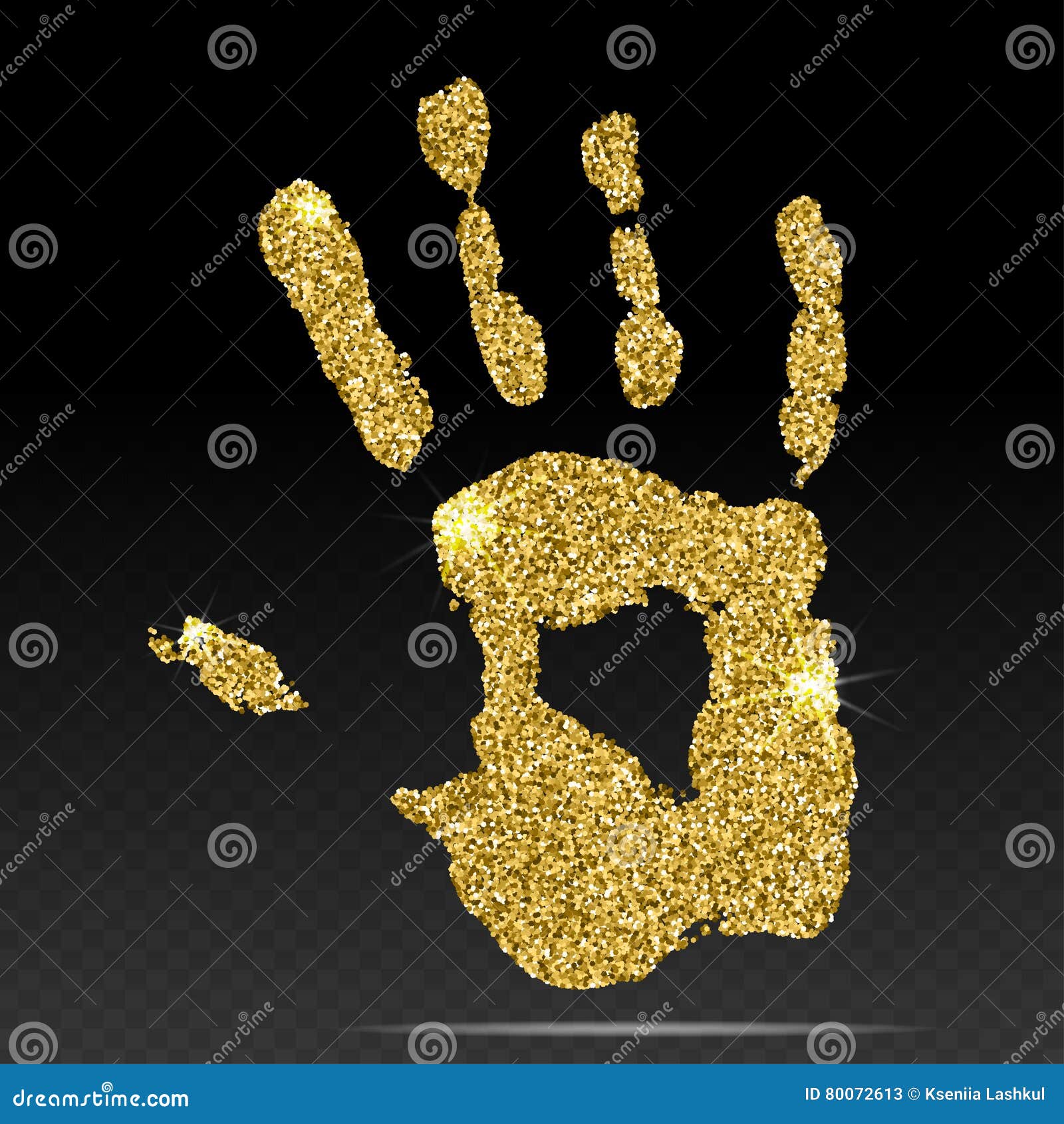 Gold print of human hand stock vector. Illustration of anatomy - 80072613