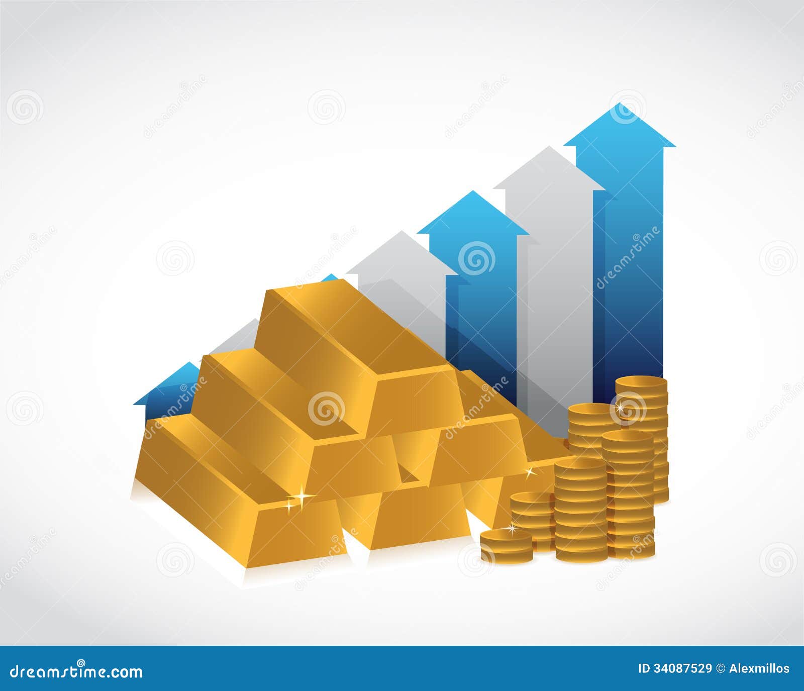 Gold Profits Up Graph Concept Illustration Stock Illustration ...