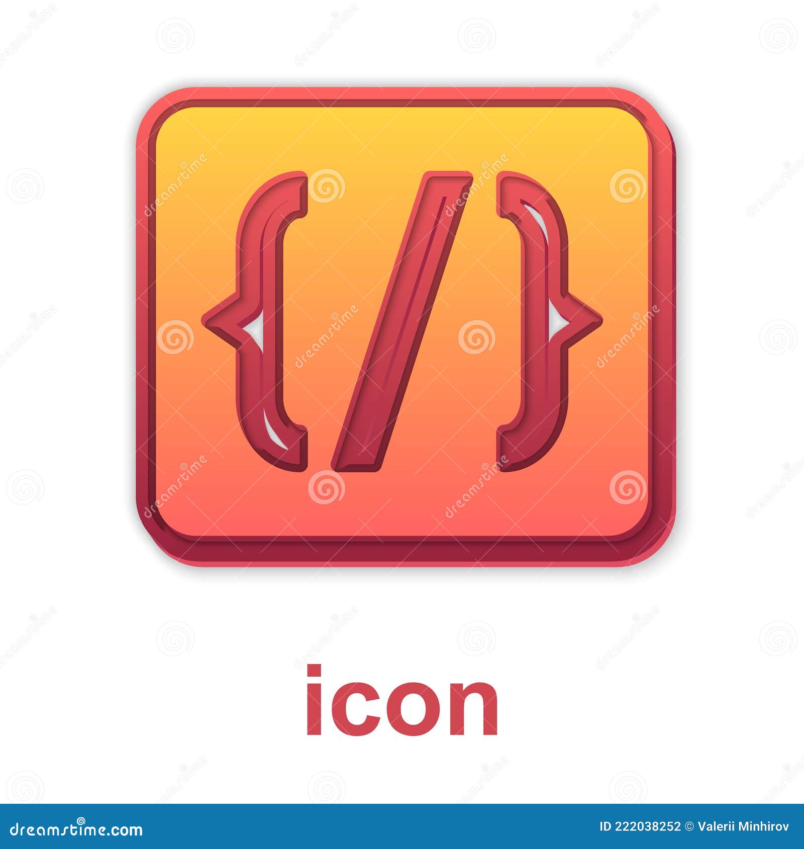 Gold Programming Language Syntax Icon Isolated On White Background Syntax Programming File