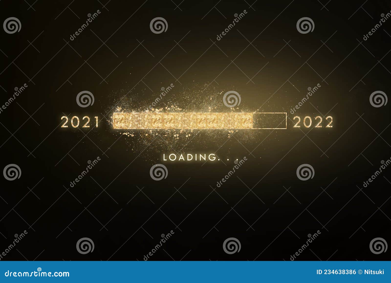 Gold Progress Bar Loading New Year To 2022 Stock Photo - Image of ...
